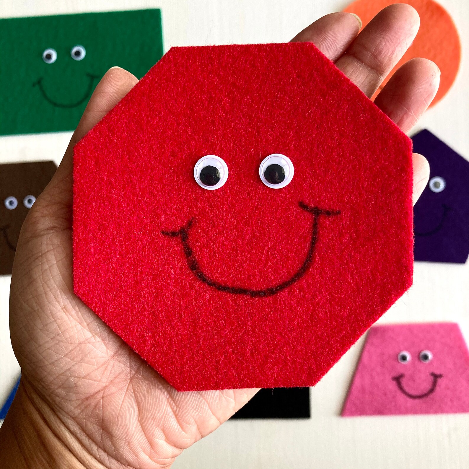 10 Little Happy Shapes Felt Board Set for Flannel Board - Etsy