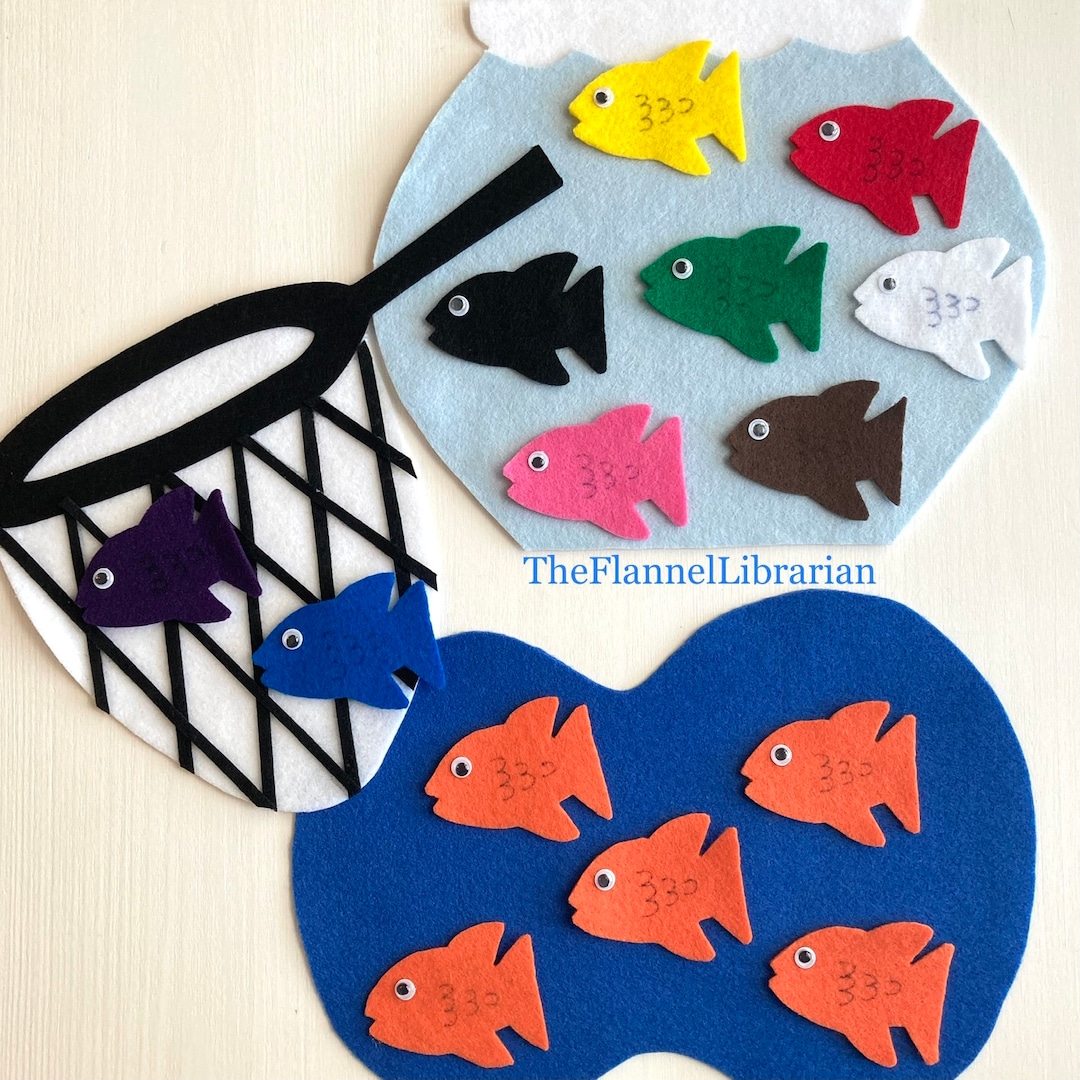 10 Colorful Fish Felt Board/flannel Board Teaching/preschool Circle ...