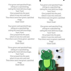 5 Green Speckled Frogs Classic Felt Board Set/flannel Board - Etsy