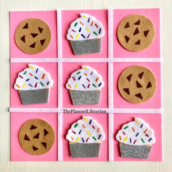 Tasty Treats Tic Tac Toe Bakery Felt Board Set 5 Cupcakes 5 | Etsy