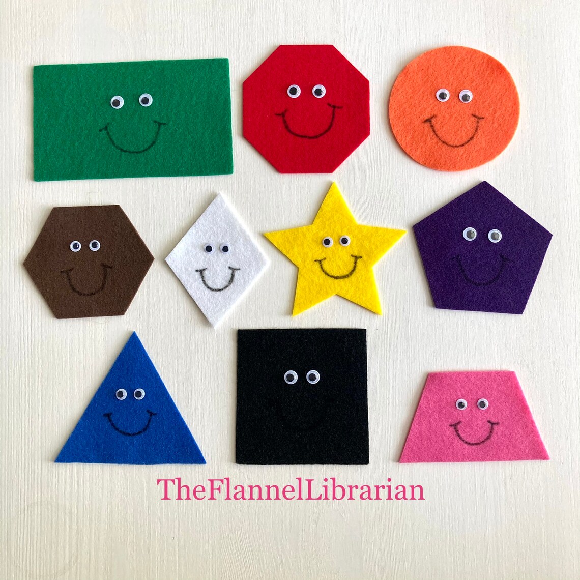 10 Little Happy Shapes Felt Board Set for Flannel Board | Etsy