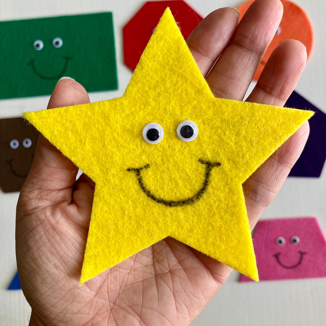 10 Little Happy Shapes Felt Board Set for Flannel Board | Etsy