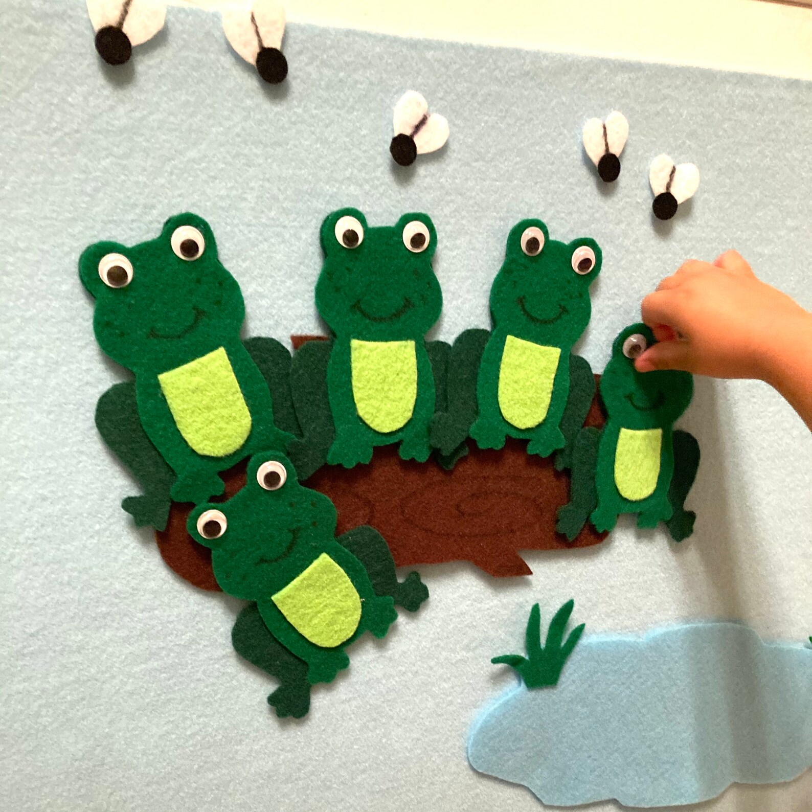 5 Green Speckled Frogs Classic Felt Board Set/flannel Board - Etsy