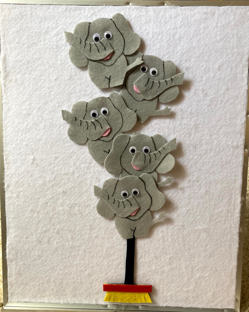 5 Little Elephants Went Out to Play Felt Board Set for Flannel Board ...