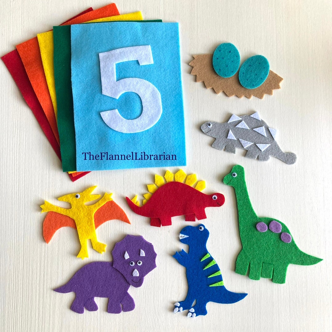 6 Silly Dinosaurs Felt Board Set for Flannel Board Teaching/preschool ...