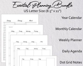 Essential Planning Bundle for Classic Happy Planner | Year at a Glance ...