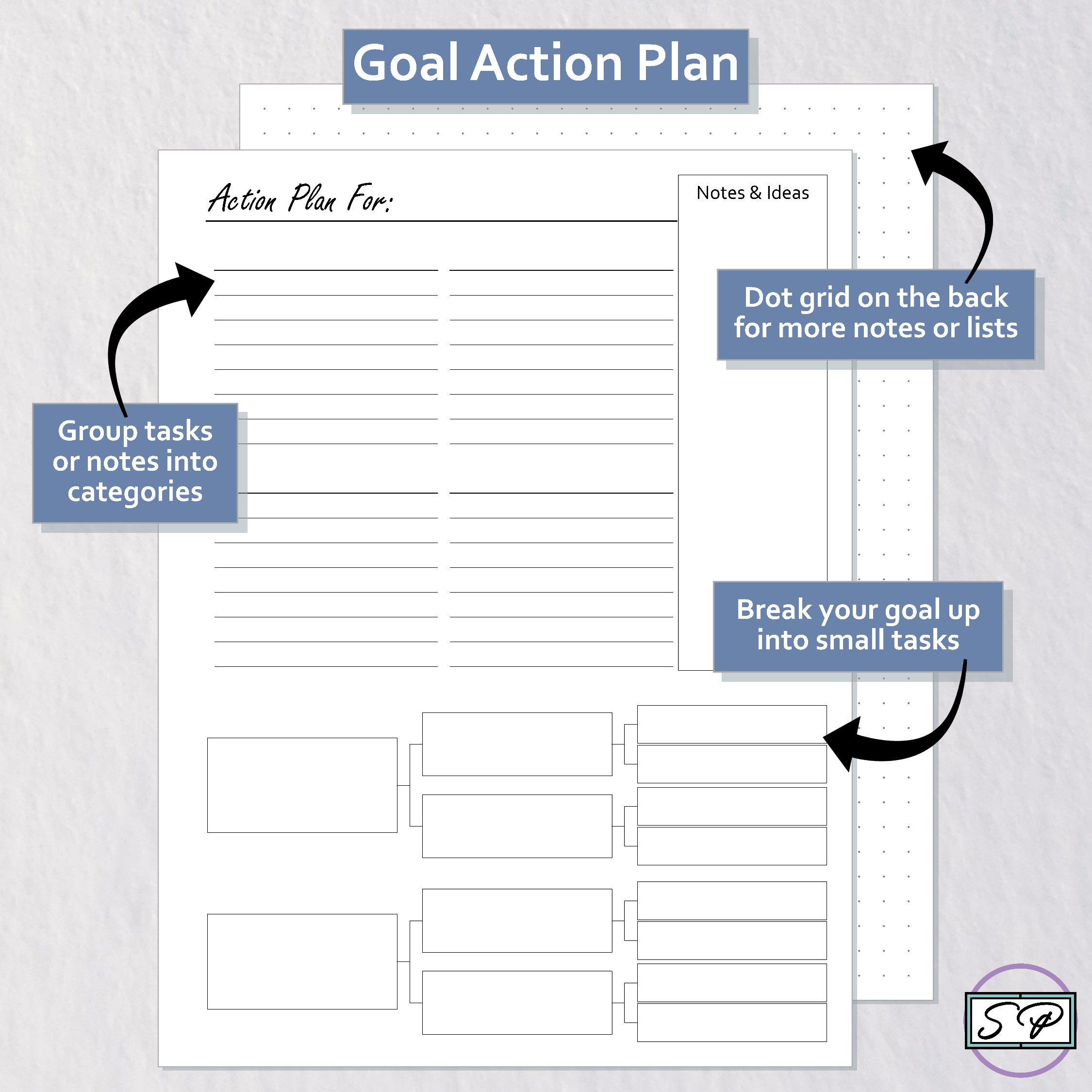 Goal Setting Bundle Printable for Classic Happy Planner | Productivity ...