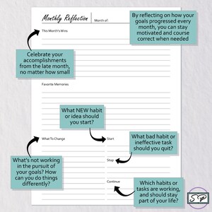 Monthly Goal Setting & Reflection Inserts for Classic Happy Planner ...