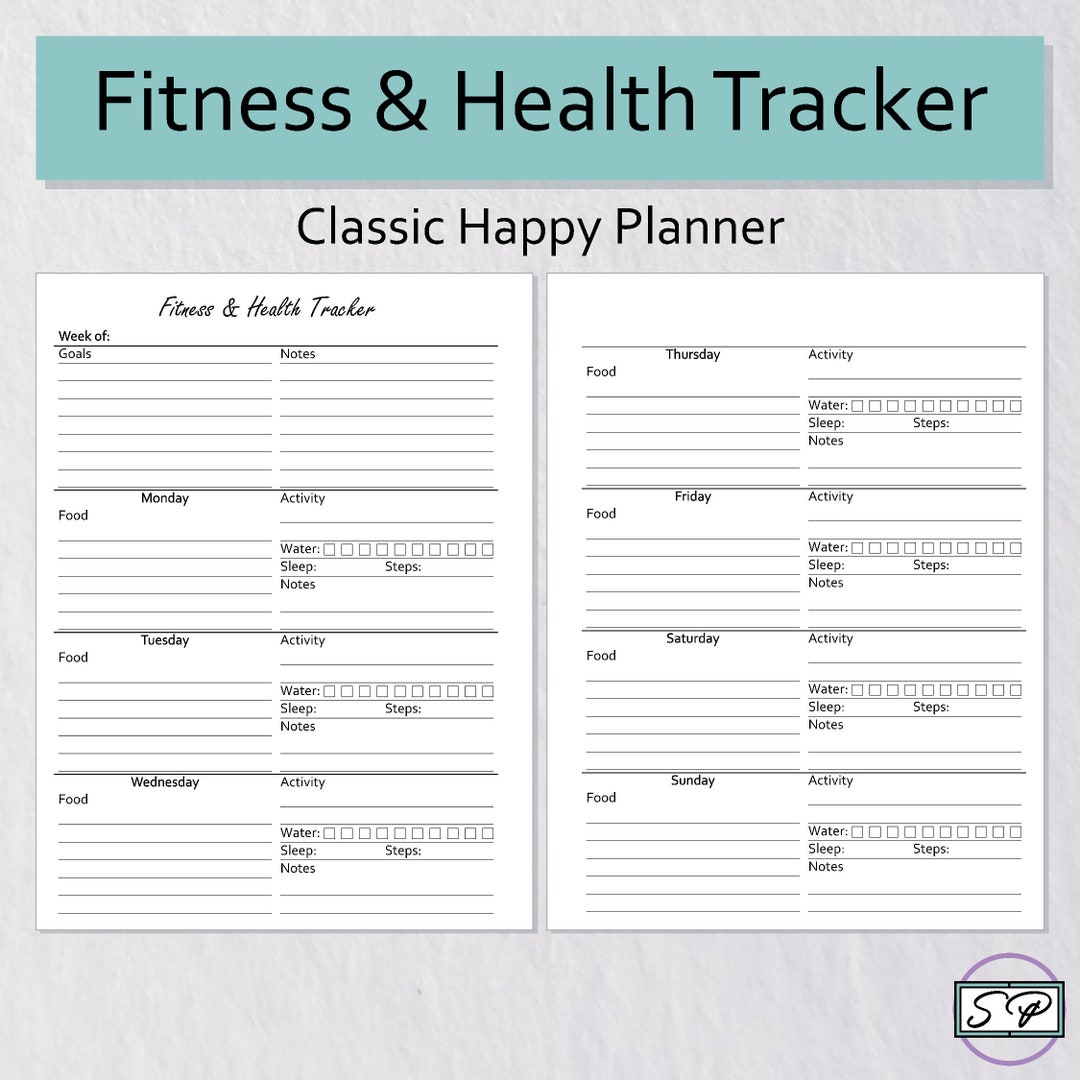 Happy Planner Fitness Journal | Printable Fitness Planner | Weight Loss ...