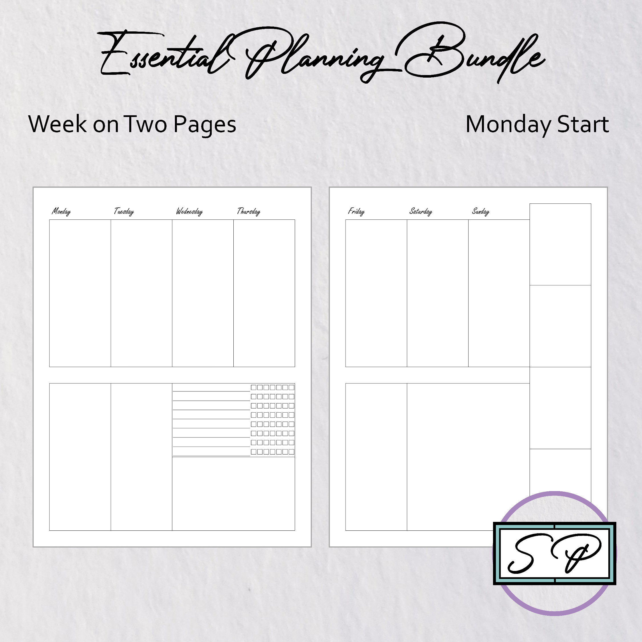 Essential Planning Bundle | Year at a Glance | Monthly Calendar ...