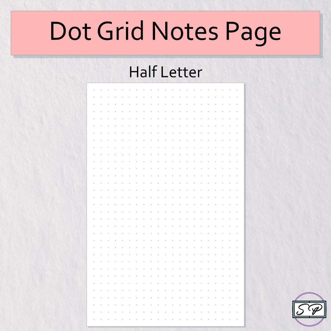 Dot Grid Notes Page Printable Half-letter/junior/tul Size Planner ...