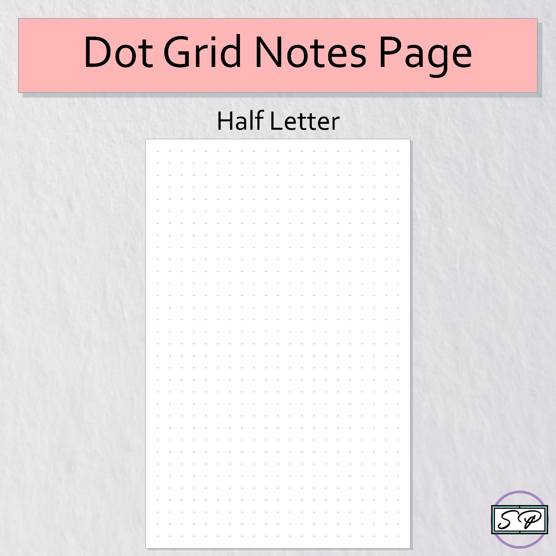 Dot Grid Notes Page Printable Half-letter/junior/tul Size Planner ...