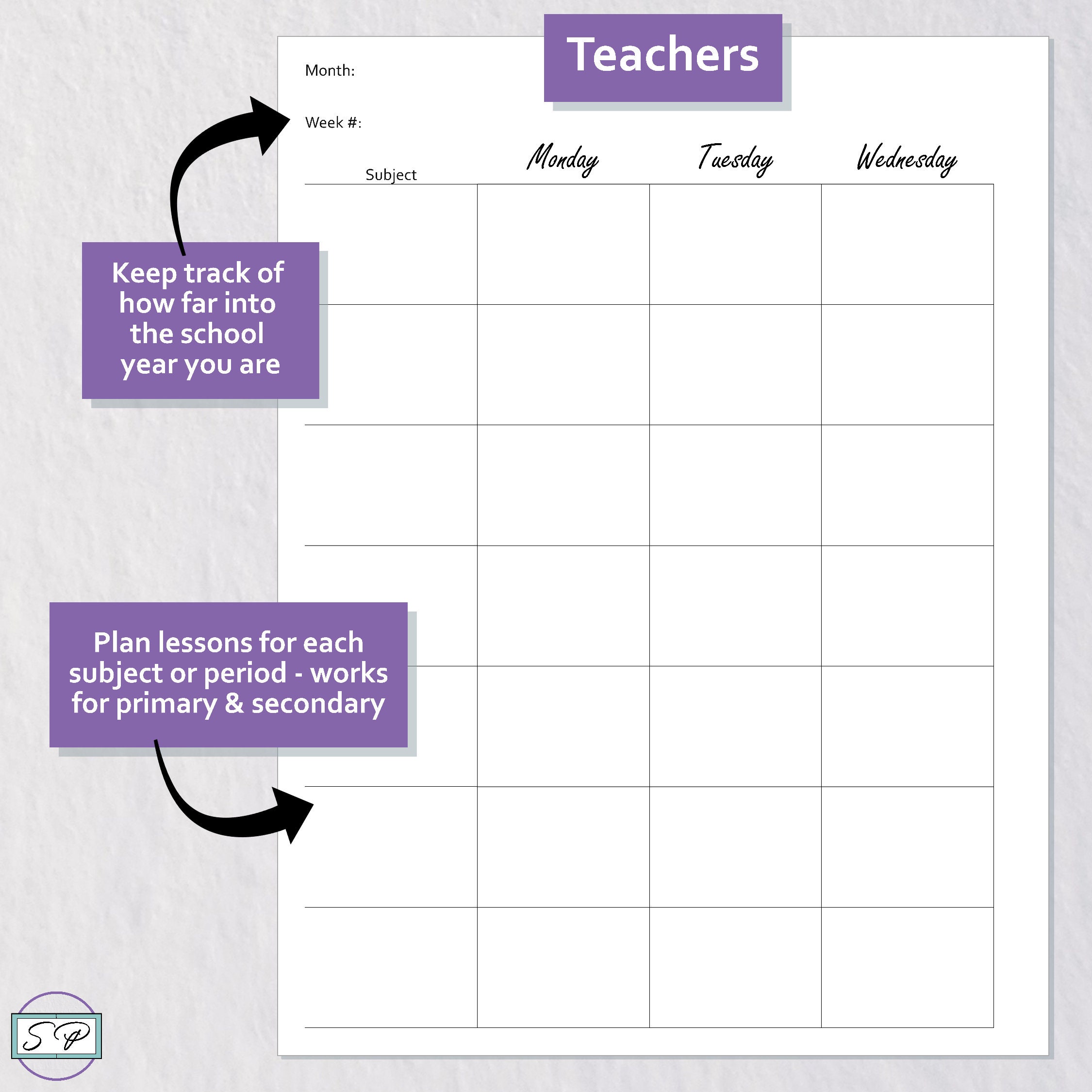 Weekly Subject Layout Insert Printable Undated Classic Happy Planner ...