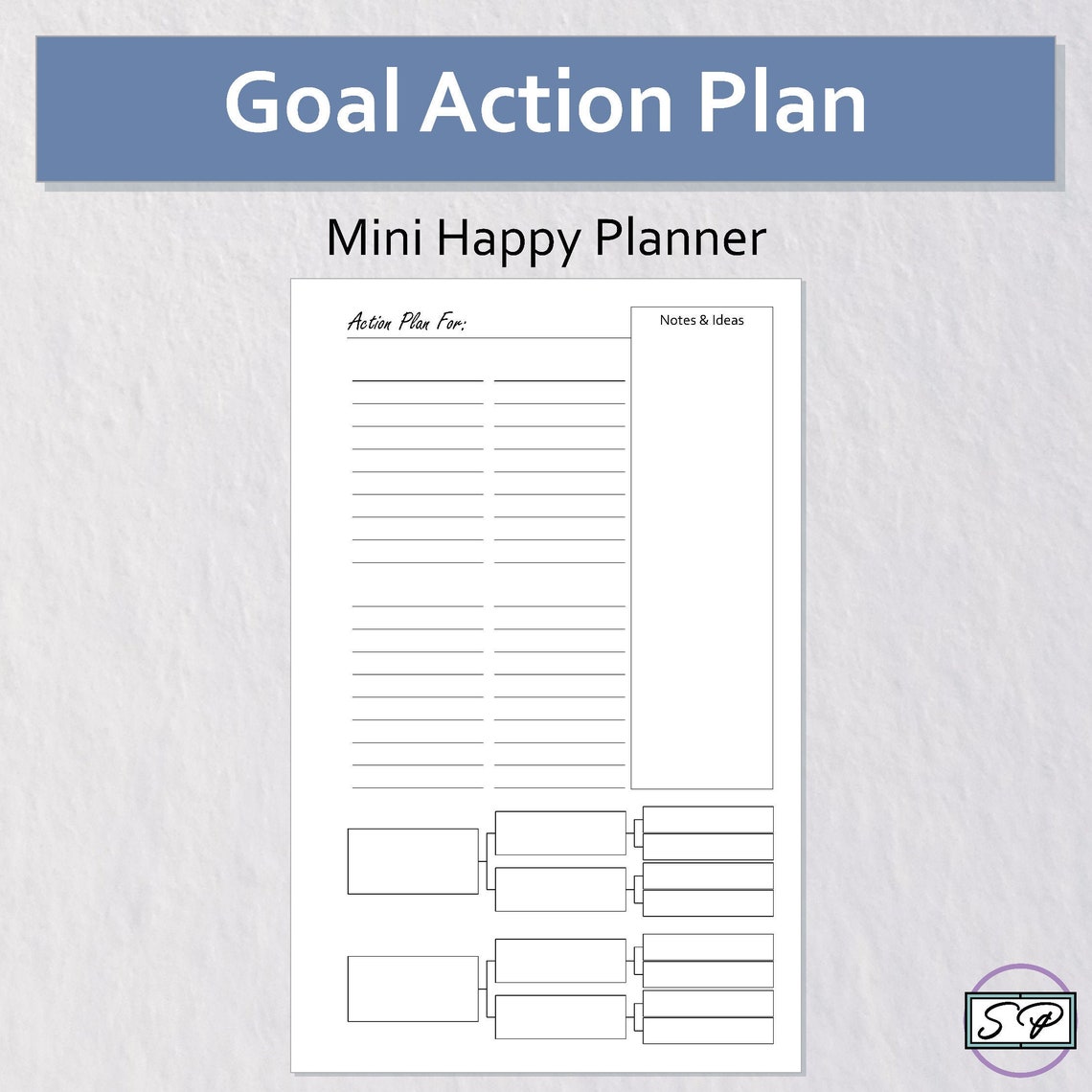 Goal Setting Action Plan Insert Mini Happy Planner Size Printable ...