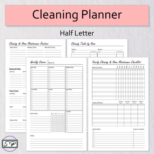 Cleaning & Home Management Printable for Half Letter - Etsy