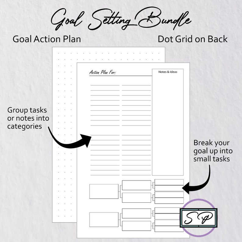 Goal Setting Bundle Printable Planner Mini Happy Planner | Productivity ...