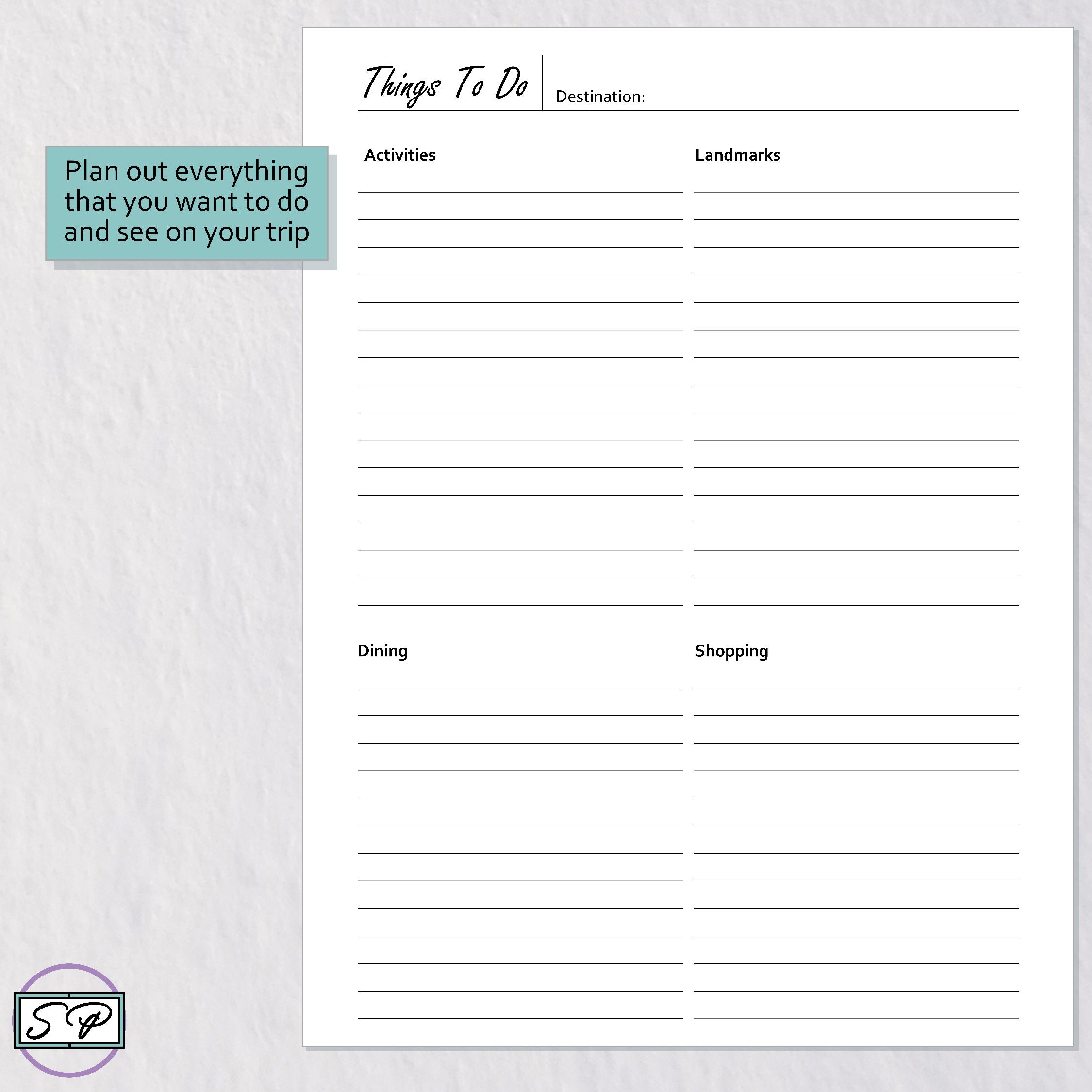 Travel Planner Printable Insert for Classic Happy Planner | Vacation ...