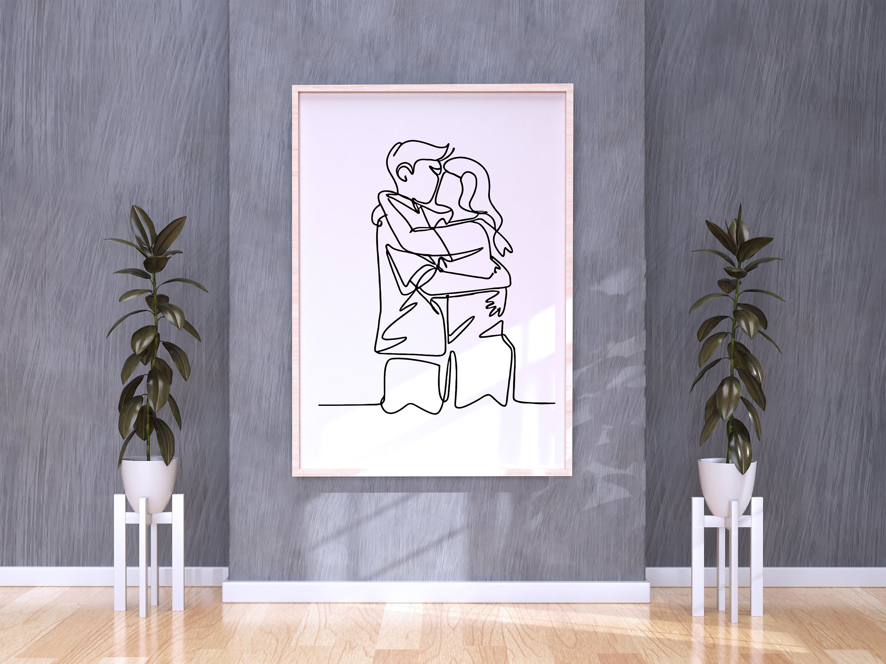 Man And Woman Line Art Lover Line Art Minimalist Line Art One Line
