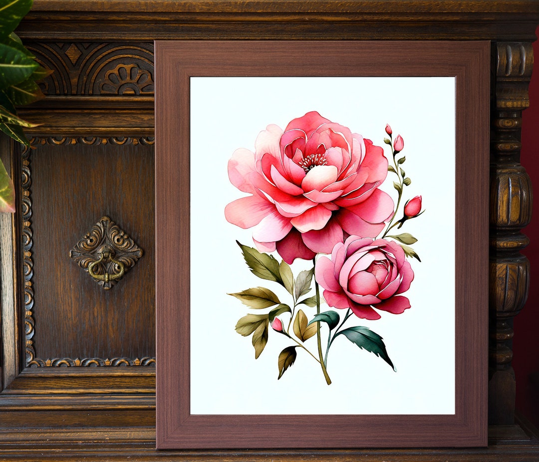 Pink Wild Flower 26, Floral Art, Flower Paintings, Botanical Art ...