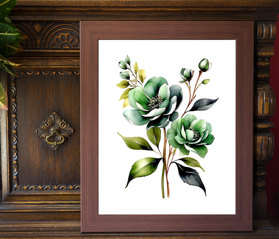 Green Wild Flower 13, Floral Art, Flower Paintings, Botanical Art ...