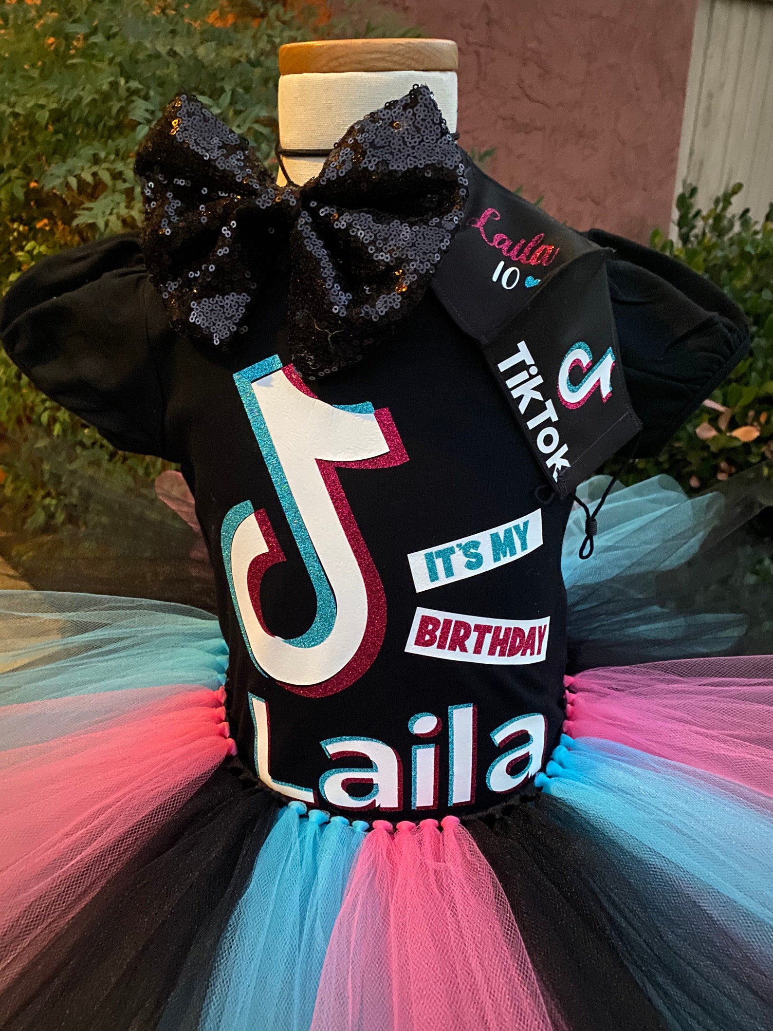 Custom Tik Tok Inspired Tutu Set Outfit Birthday Pink Etsy