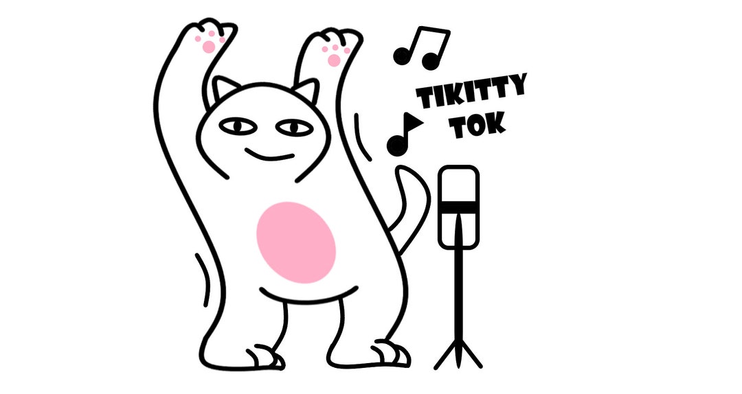 Funny Cat SVG, Tikitty Tok SVG, Kitty Svg, Cute Cat Svg, Kitty Clipart ...