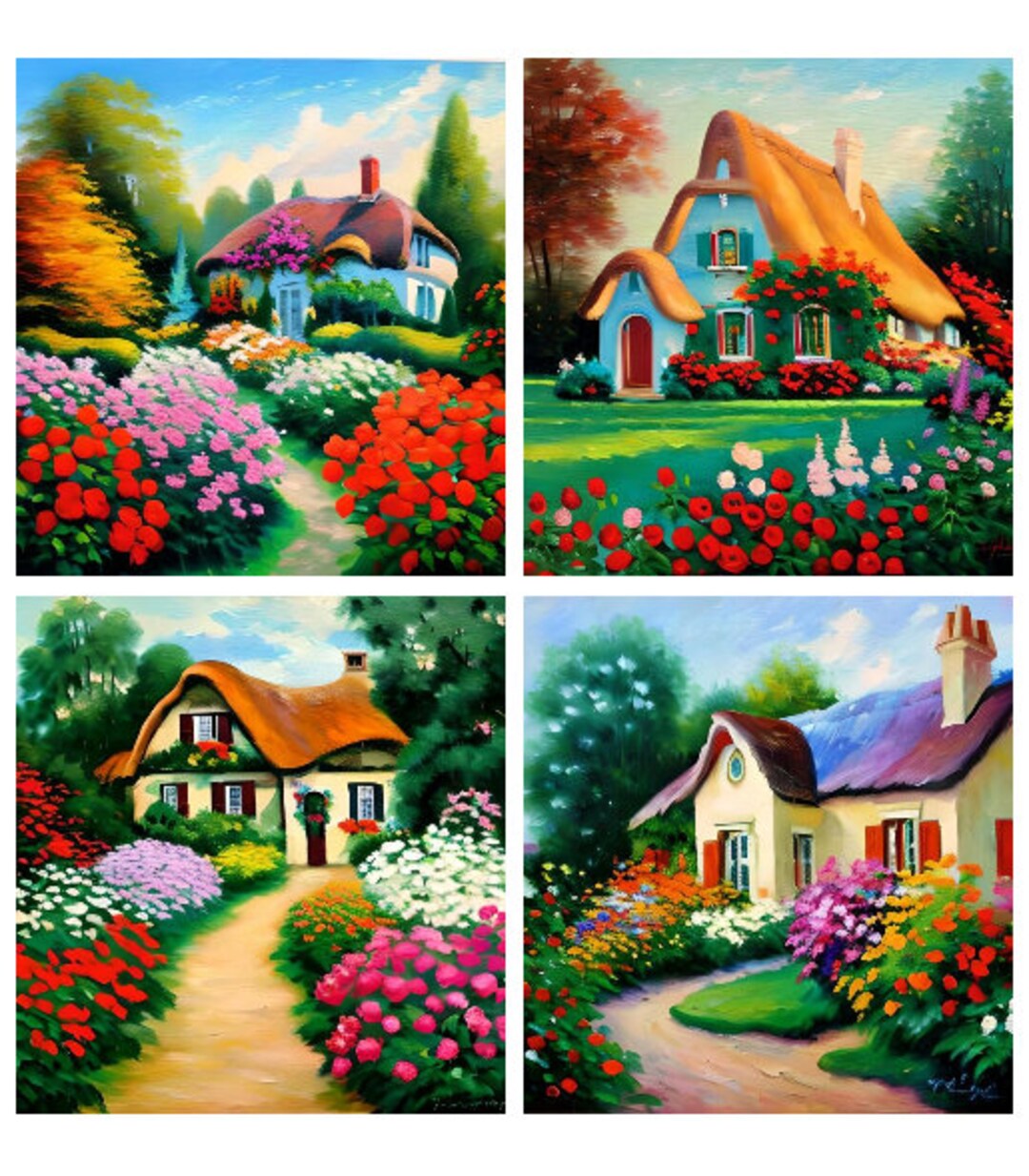 Cottage Nursery Prints Oil Painting Digital Prints Cottage Decor ...