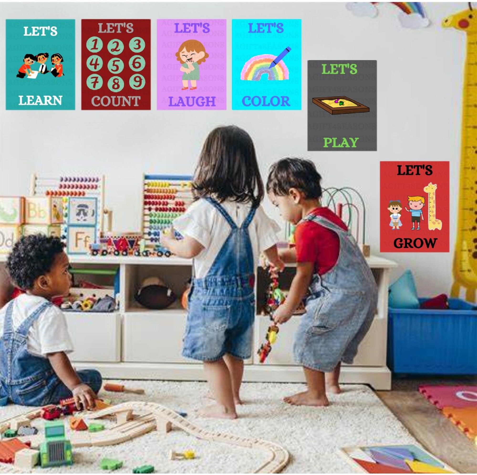 Educational Prints, Kids Wall Art Set of 10, Daycare Printa Ble ...