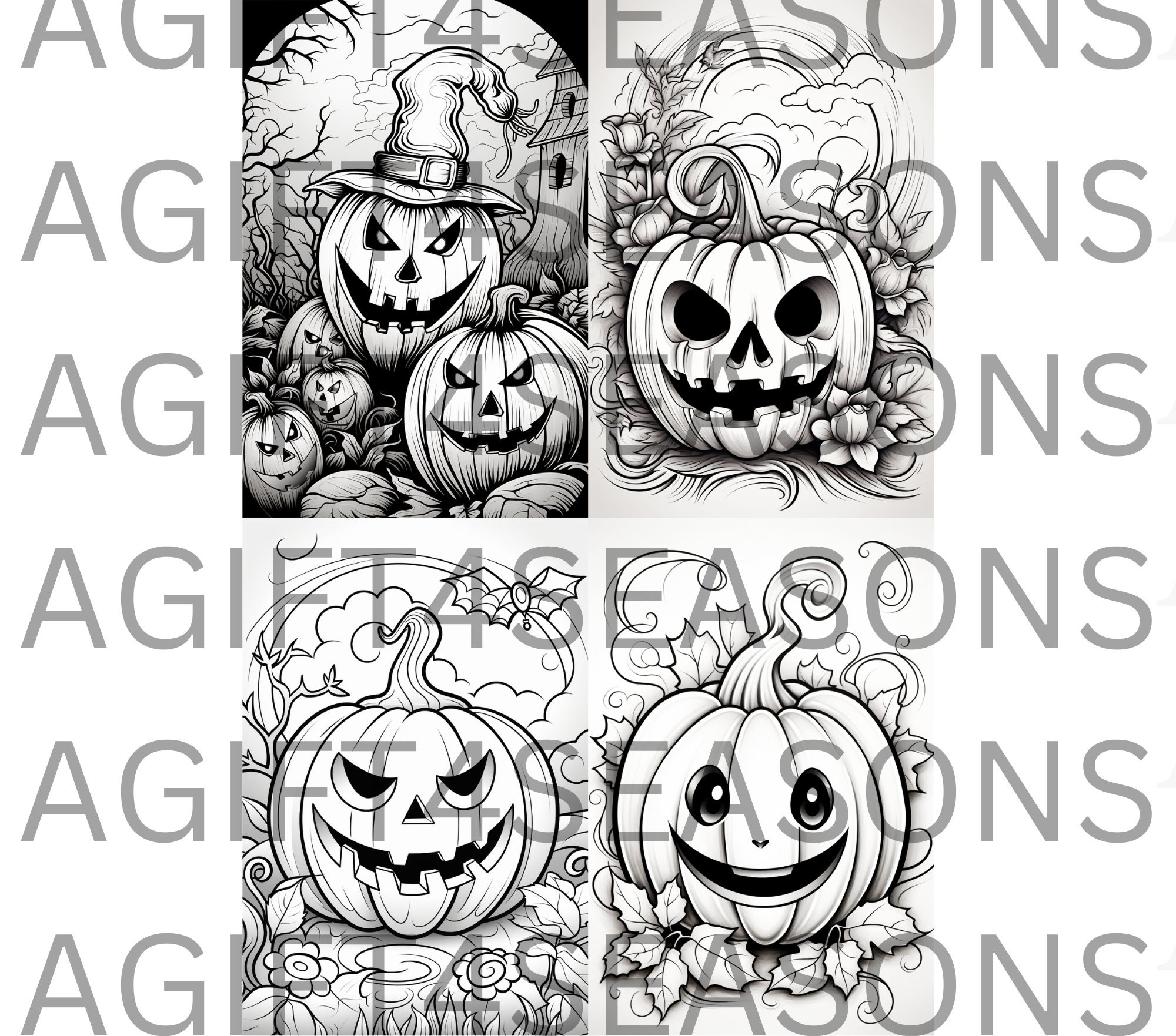 Halloween Coloring Pages, 8 Printables, Halloween Coloring Sheets ...