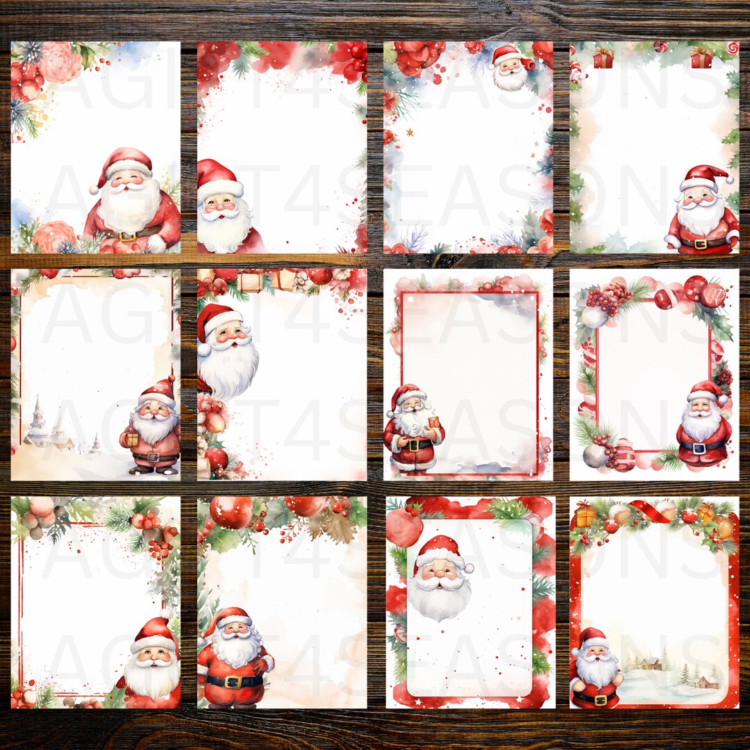 Printable Santa Christmas Stationery Cute Christmas Letter Paper 12 ...
