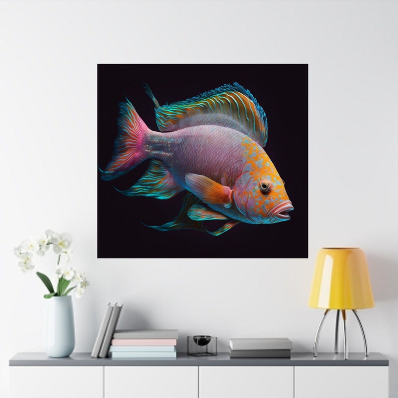 Digital Art Print Tropical Fish Art Desktop Wallpaper MacBook Wall ...