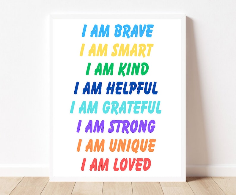 Affirmations for Kids, Classroom Posters, I Am Affirmations, Playroom ...