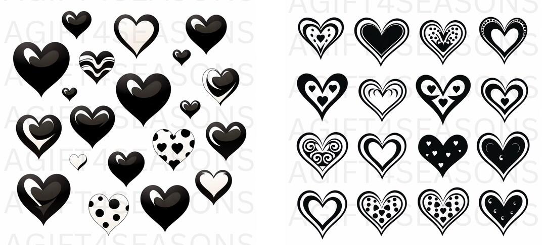 Hearts SVG Bundle Sketch Hand-drawn Heart Svg Valentine - Etsy