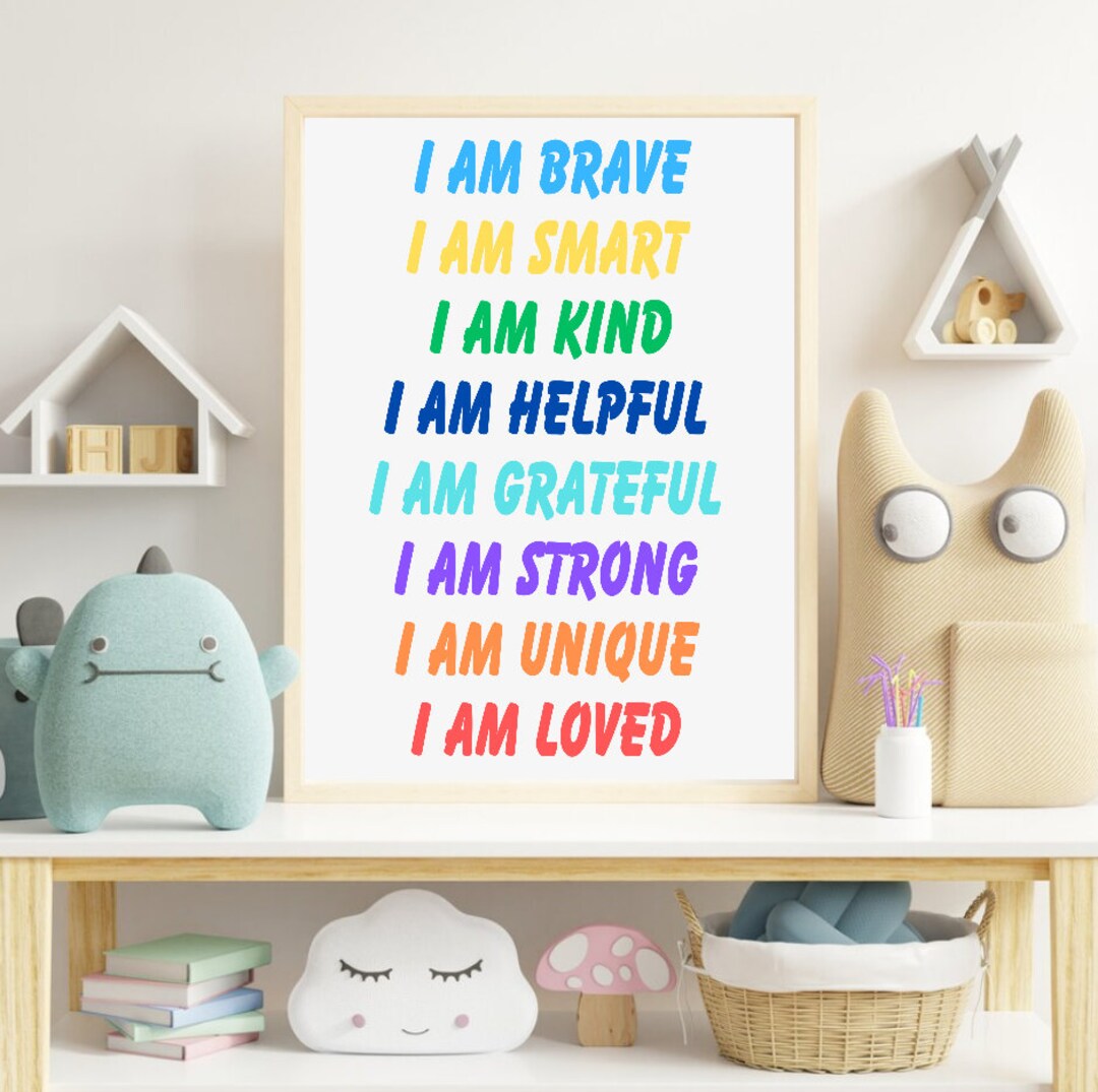 Affirmations for Kids, Classroom Posters, I Am Affirmations, Playroom ...