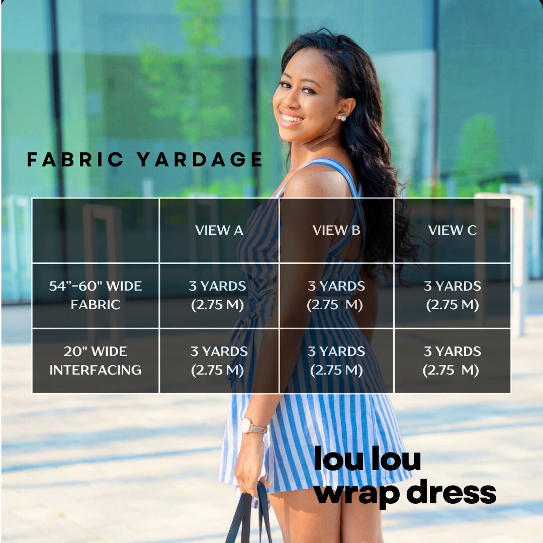 Lou Lou Wrap Dress A4, US Letter, A0/copyshop PDF Pattern Sizes 2-28 - Etsy