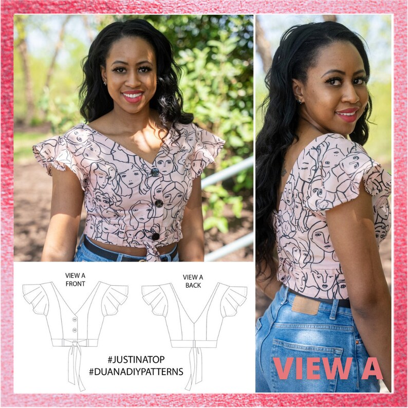 Justina Top & Dress Pattern A4 US Letter A0/copyshop PDF - Etsy