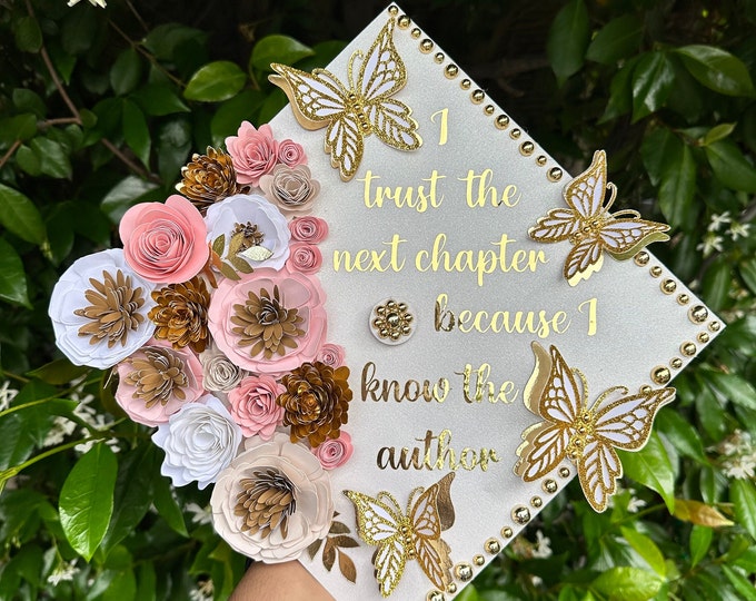 Graduation Cap, Pink Flower Grad Cap, Graduation Pink Cap, Pink and ...
