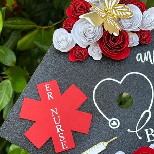 Nurse Grad Cap, First Gen Graduate, ER Nurse Topper, BSN Graduation ...