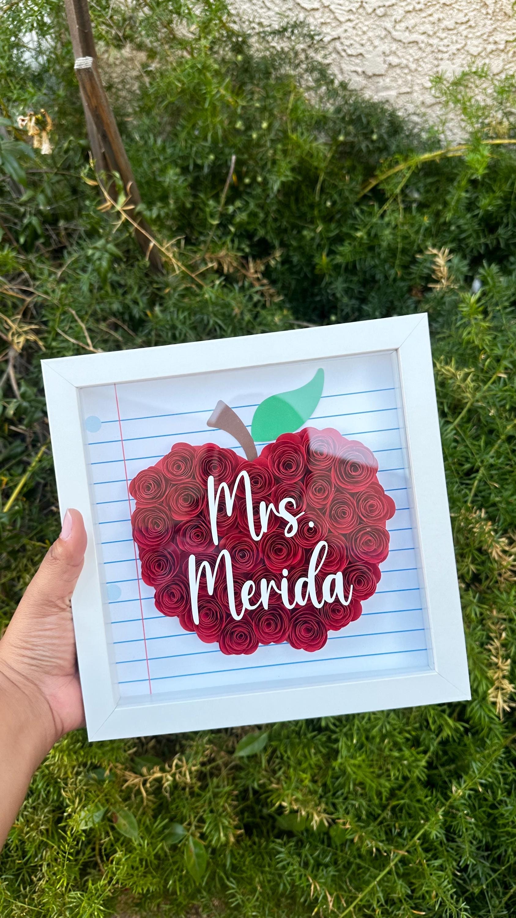 Teacher Shadow Box, Teacher Gifts, Teacher Appreciation Gifts, Apple ...