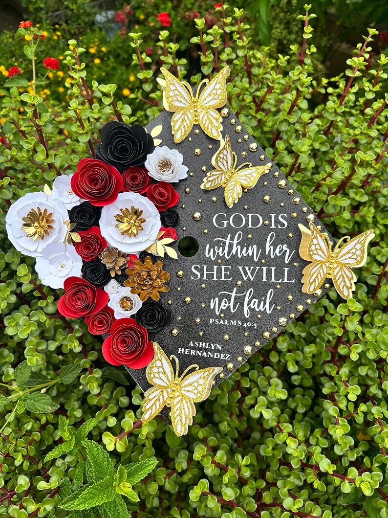 Graduation Cap, Pink Flower Grad Cap, Graduation Pink Cap, Pink and ...