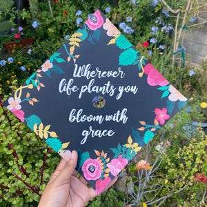 Floral Graduation Cap, Colorful Flower Grad Cap, Grad Cap Topper ...