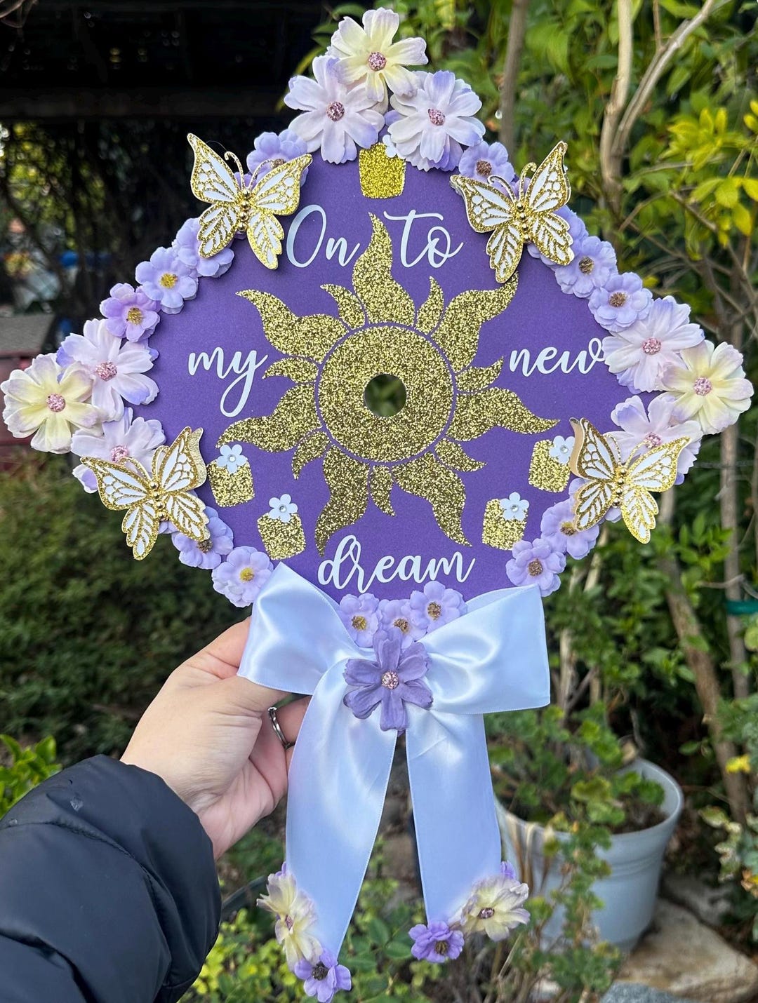 Purple & Lilac Themed Grad Cap Topper, Grad Cap Topper, Purple and ...