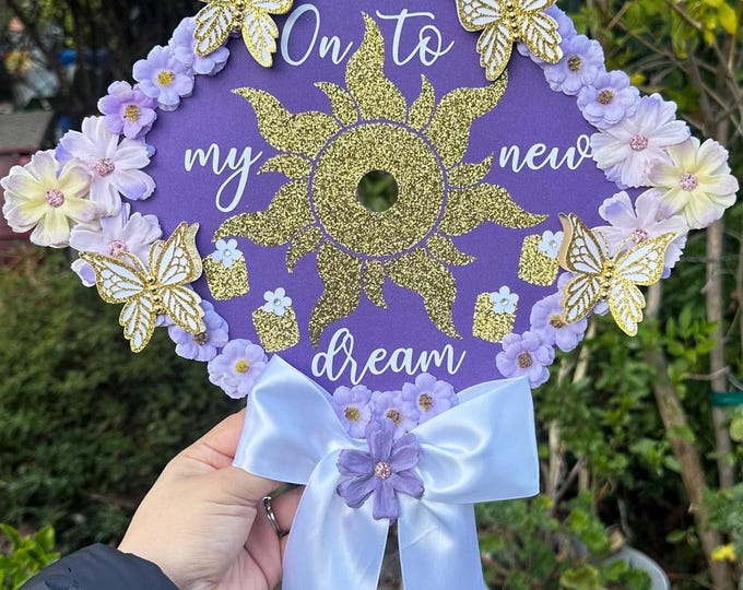 Purple & Lilac Themed Grad Cap Topper, Grad Cap Topper, Purple and ...