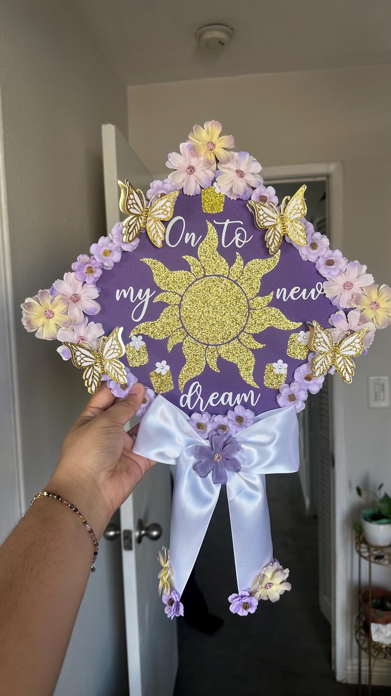 Purple & Lilac Themed Grad Cap Topper, Grad Cap Topper, Purple and ...