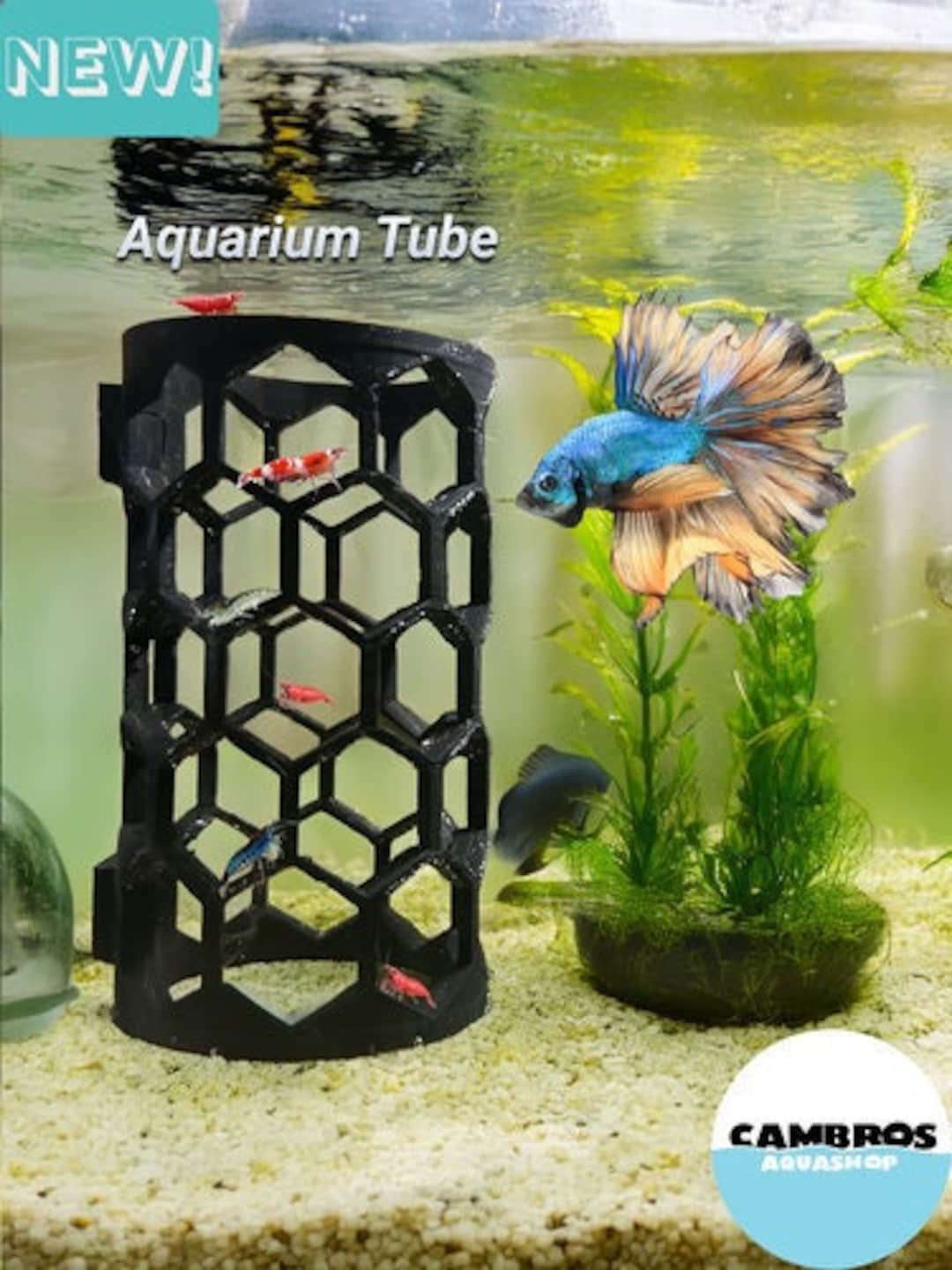 Shrimp and Betta Fish Playground Suction Cup Ornament for Small ...