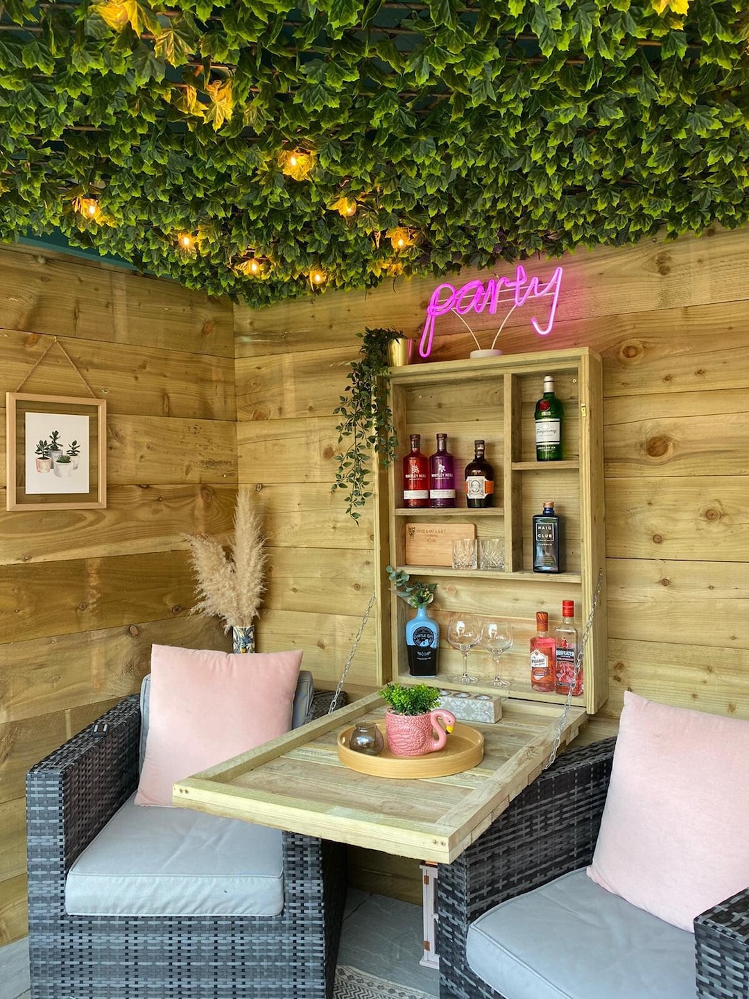 Lilly Bar. Handmade Foldaway Wall Bar: Rustic Garden Drinks Station - Etsy