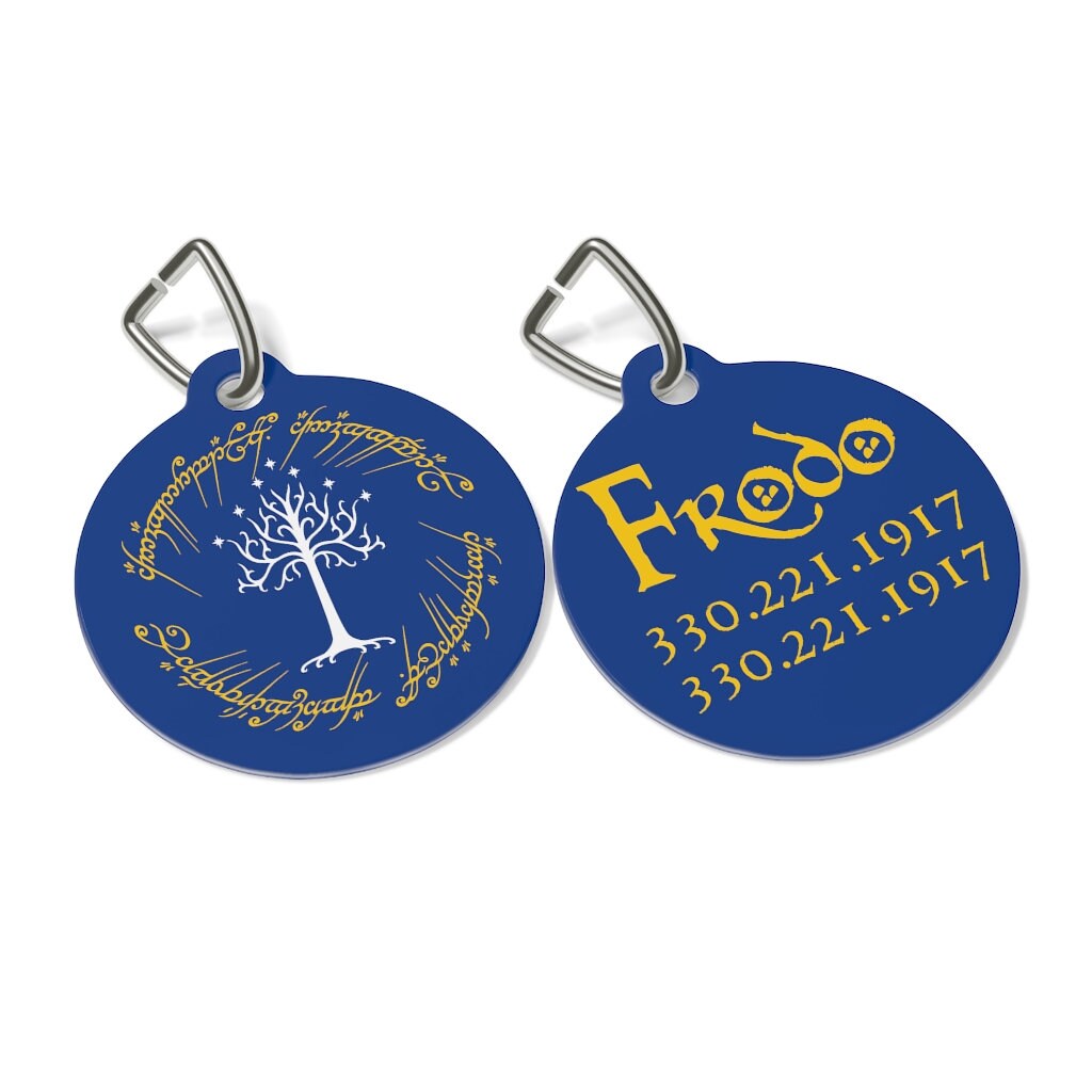 White Tree of Gondor Custom Pet Tag Blue - Etsy