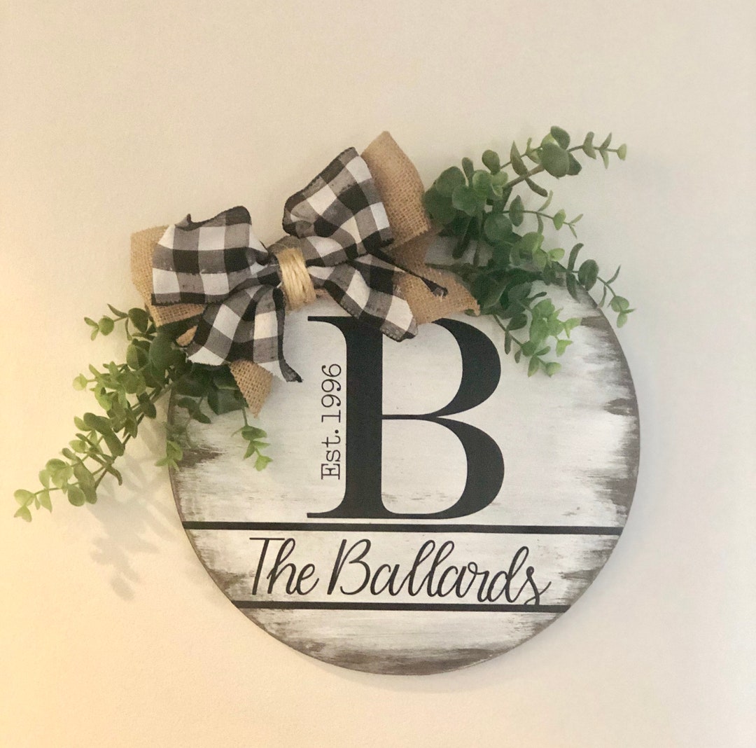 Monogram Wood Sign (personalization Available) - Etsy