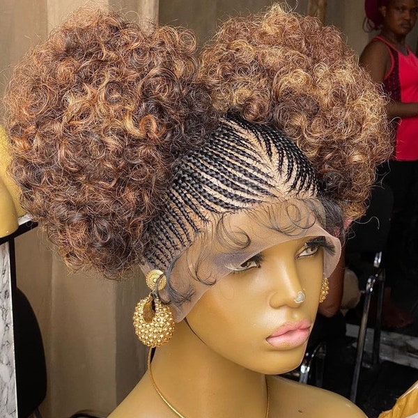 Cornrow Braided Wig Etsy