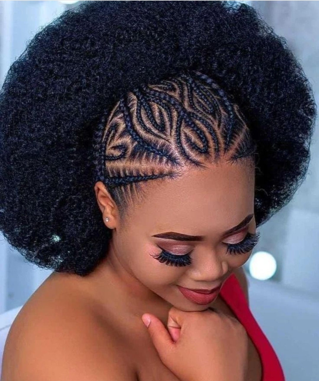 Full Lace Afro Braided Wig Lace Front Wigfulllace Wig Etsy